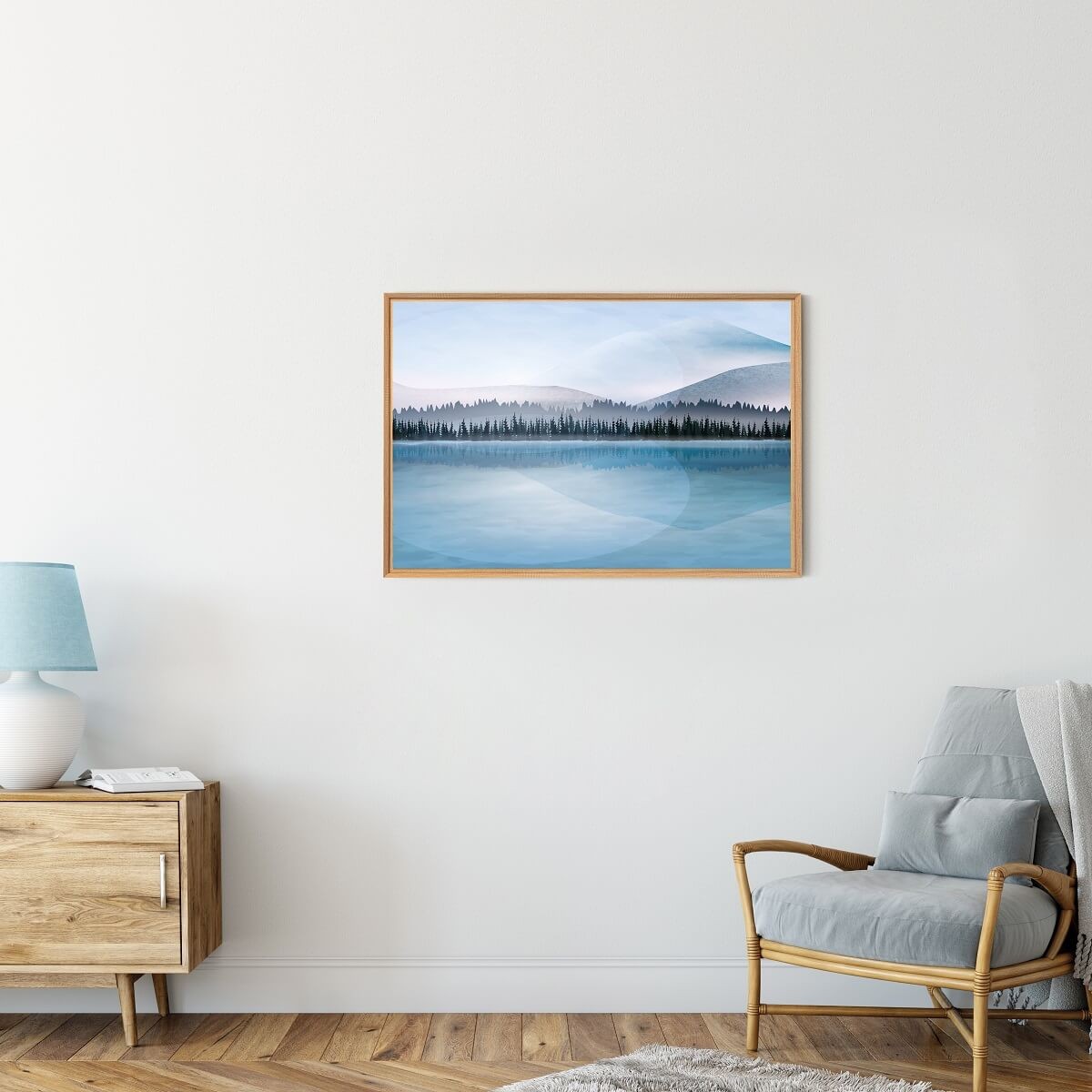 Tableau encadré peinture d'un paysage 65x97 cm | Photoexpression