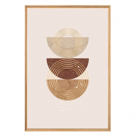 Tableau mural encadré formes et doré 65x97 cm | Photoexpression
