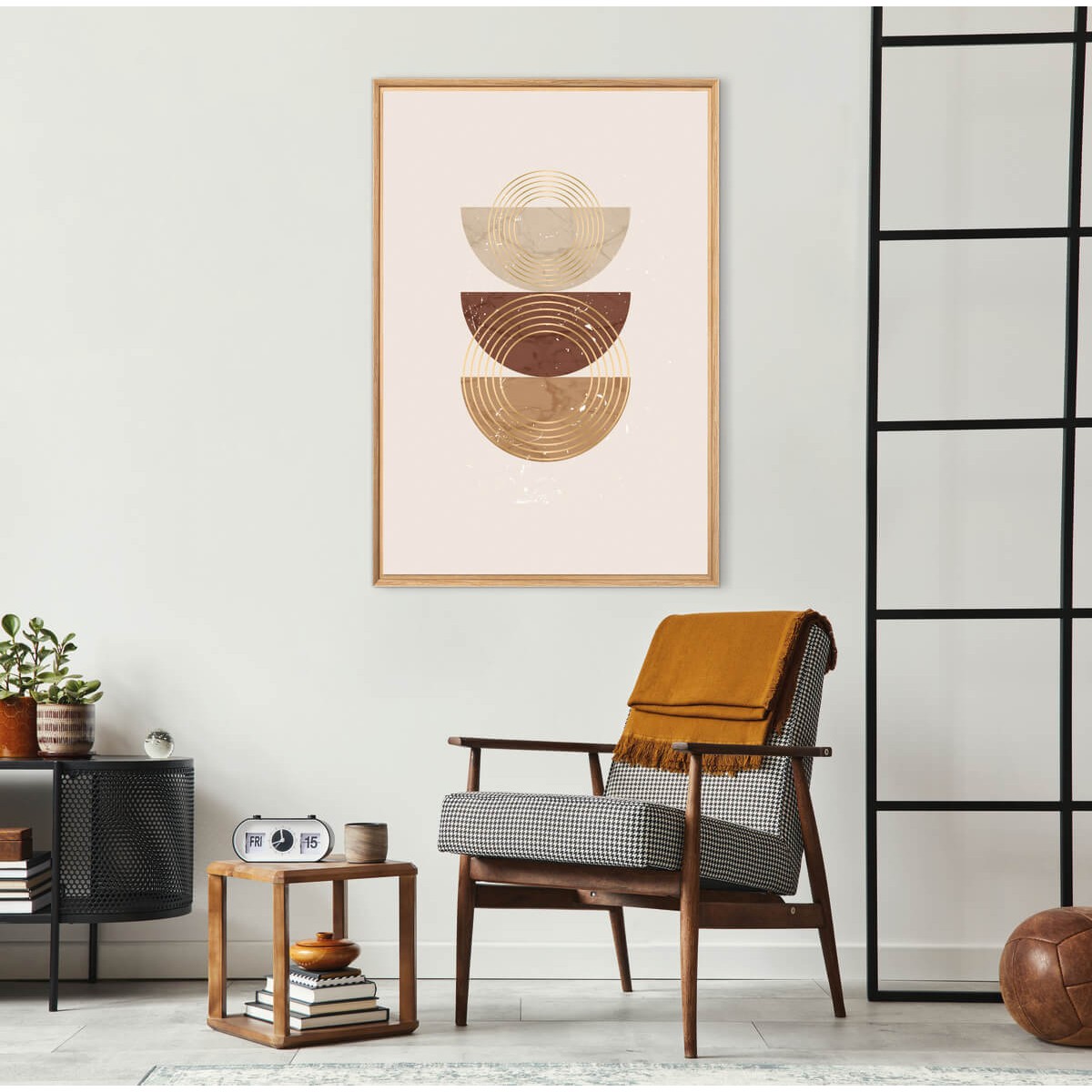 Tableau mural encadré formes et doré 65x97 cm | Photoexpression