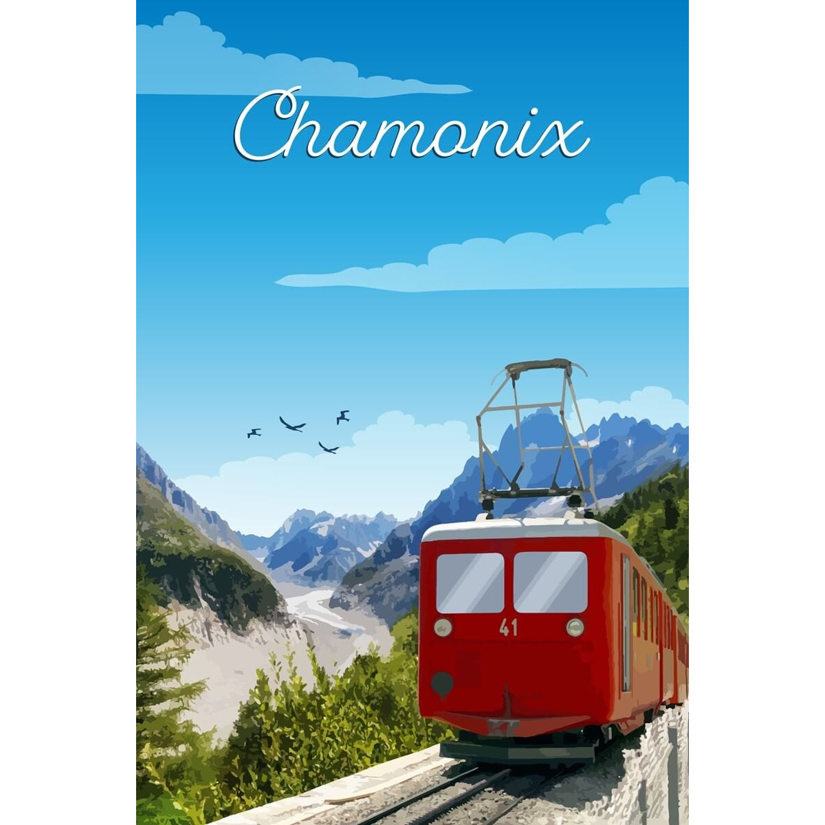 Tableau mural train Montenvers Chamonix | Photoexpression